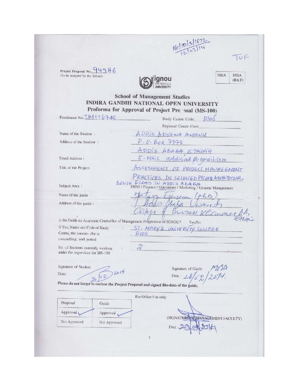 Addis Adugna Final Project Proposal with Proforma & CV 29 - i Project ...