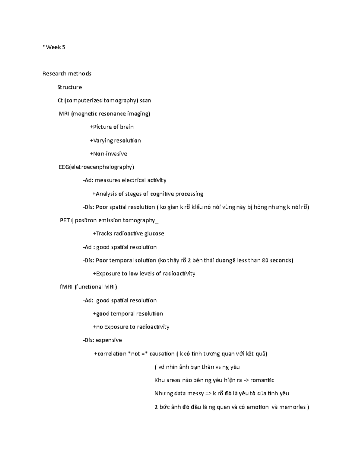 Week 5 Lecture note - *Week 5 Research methods Structure Ct ...