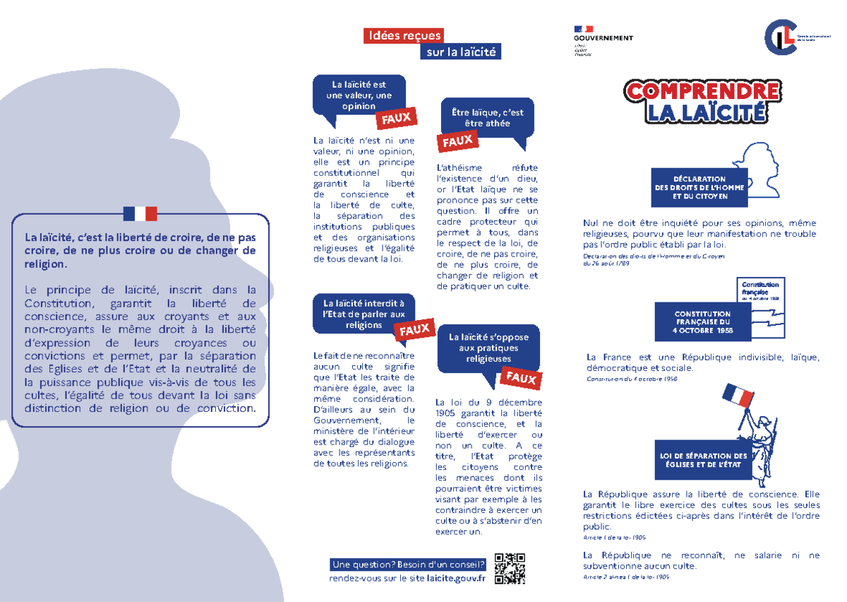 Comprendre la laicite - Nul ne doit être inquiété pour ses opinions ...