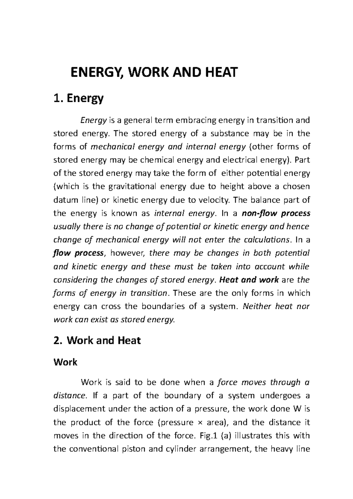 Energy, WORK AND HEAT - Useful for any purpose - ENERGY, WORK AND HEAT ...