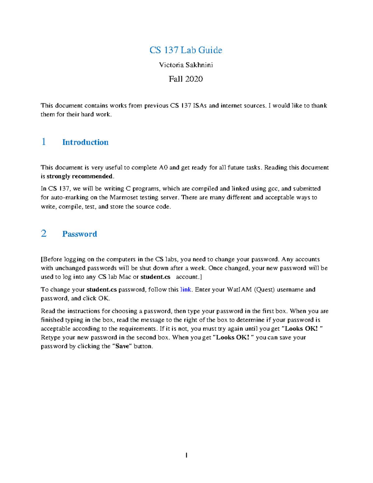CS137 Lab Guide - CS 137 Lab Guide Victoria Sakhnini Fall 2020 This ...