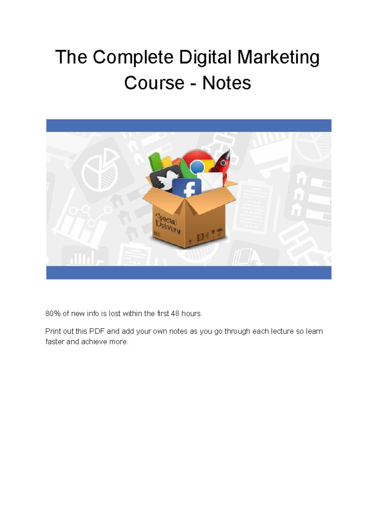 Notes - Complete Digital Marketing Course (PDF) - The Complete Digital ...