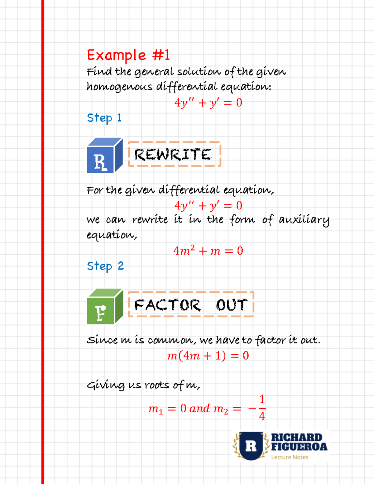 L14 Examples - Homogenous Equation with Constant Coefficients - Example ...