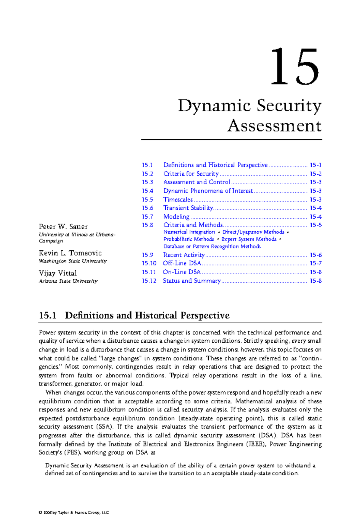 10.1.1 - Power system stability lecture - 15 Dynamic Security ...