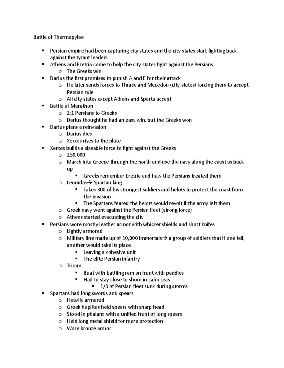 Battle of Thermopylae - Studocu