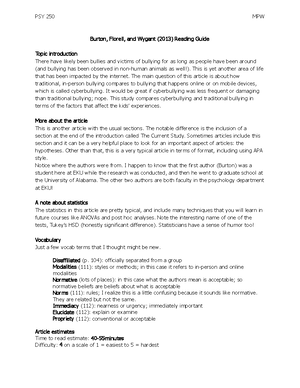 PSY 240 Article Summary #4 - Psychology 240 Article Summary Template ...