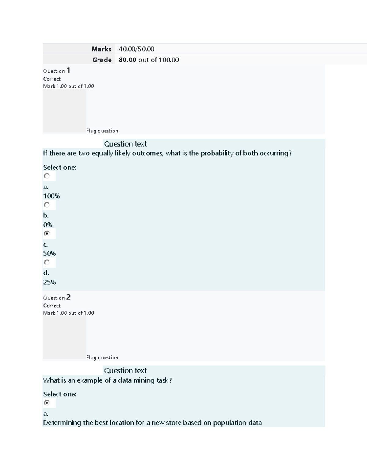 Artificial Intelligence Fundamentals Prelim exam - Marks 40/50. Grade ...
