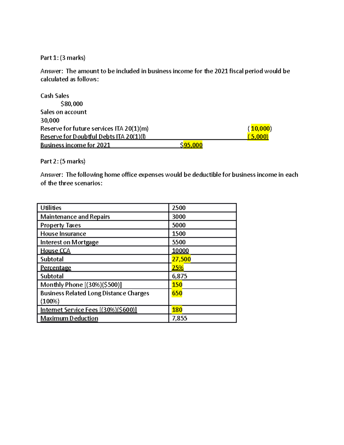 Assignment #2 Solutions - Part 1: (3 marks) Answer: The amount to be ...