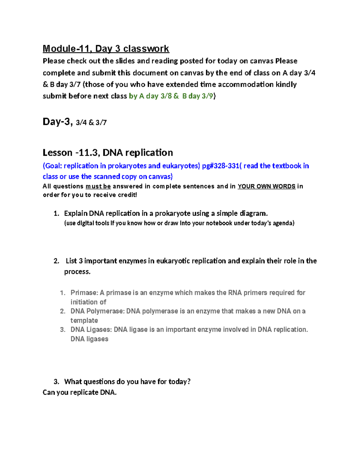3 Module 11 Day 3 Modified Classwork Module 11 Day 3 Classwork Please Check Out The Slides