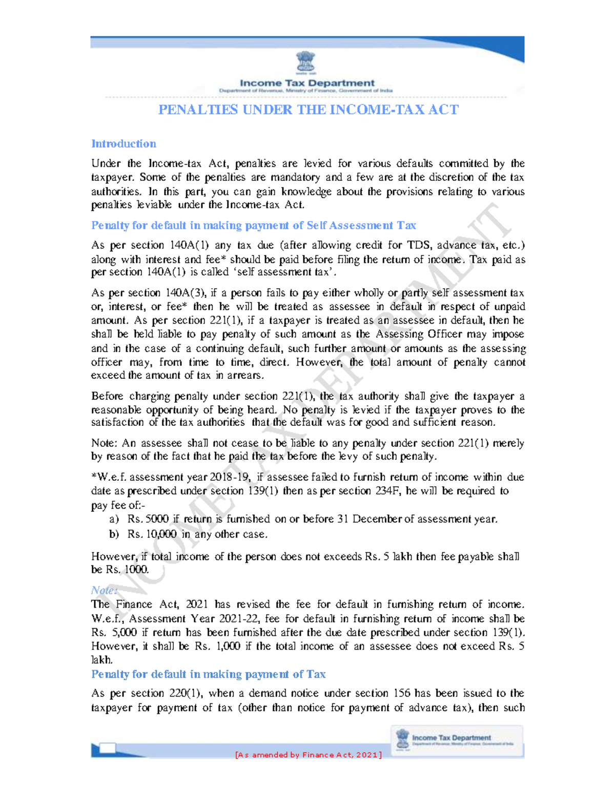 28. penalties - PENALTIES UNDER THE INCOME-TAX ACT Introduction Under ...