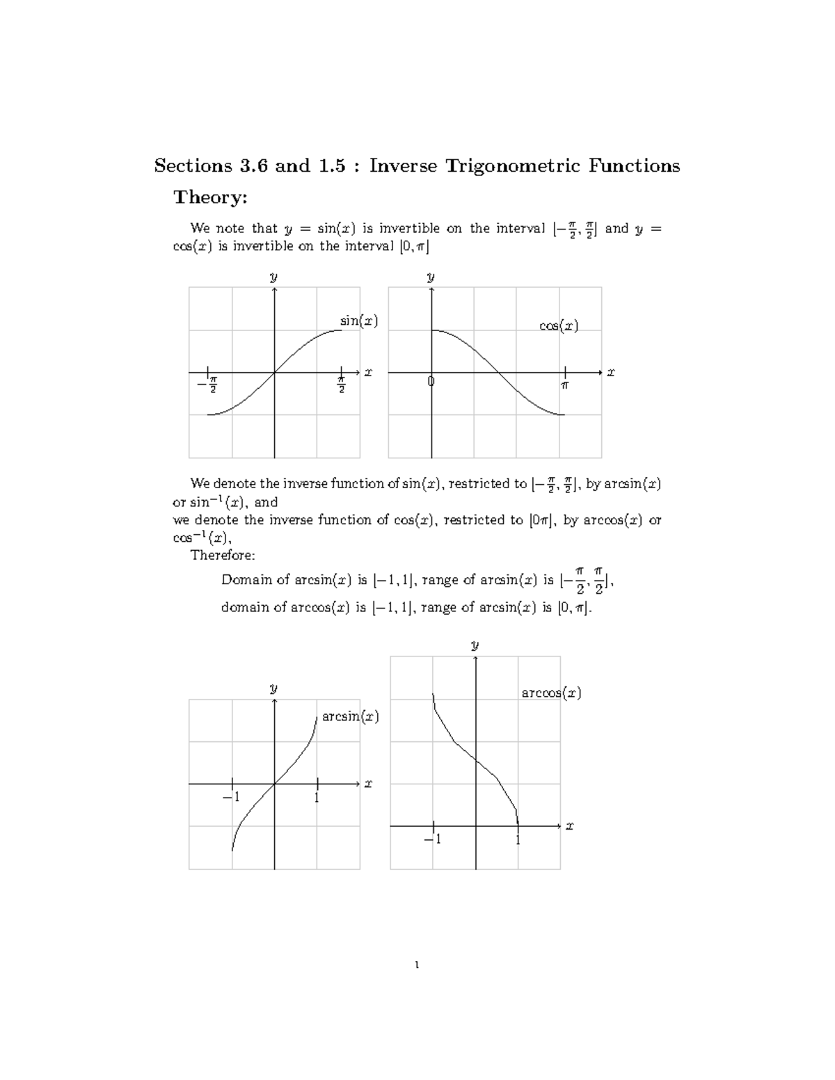 18sections 3 - notes - Sections 3 and 1 : Inverse Trigonometric ...