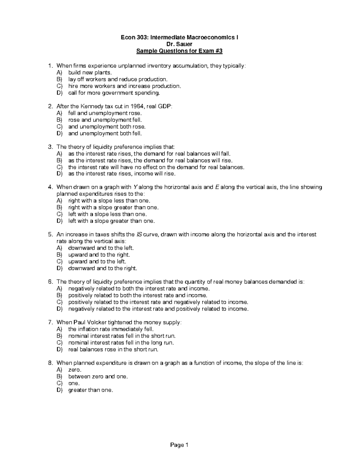 TEST 3 Economics- EACF1624 ANSWER AND QUESTIONS - Econ 303 ...
