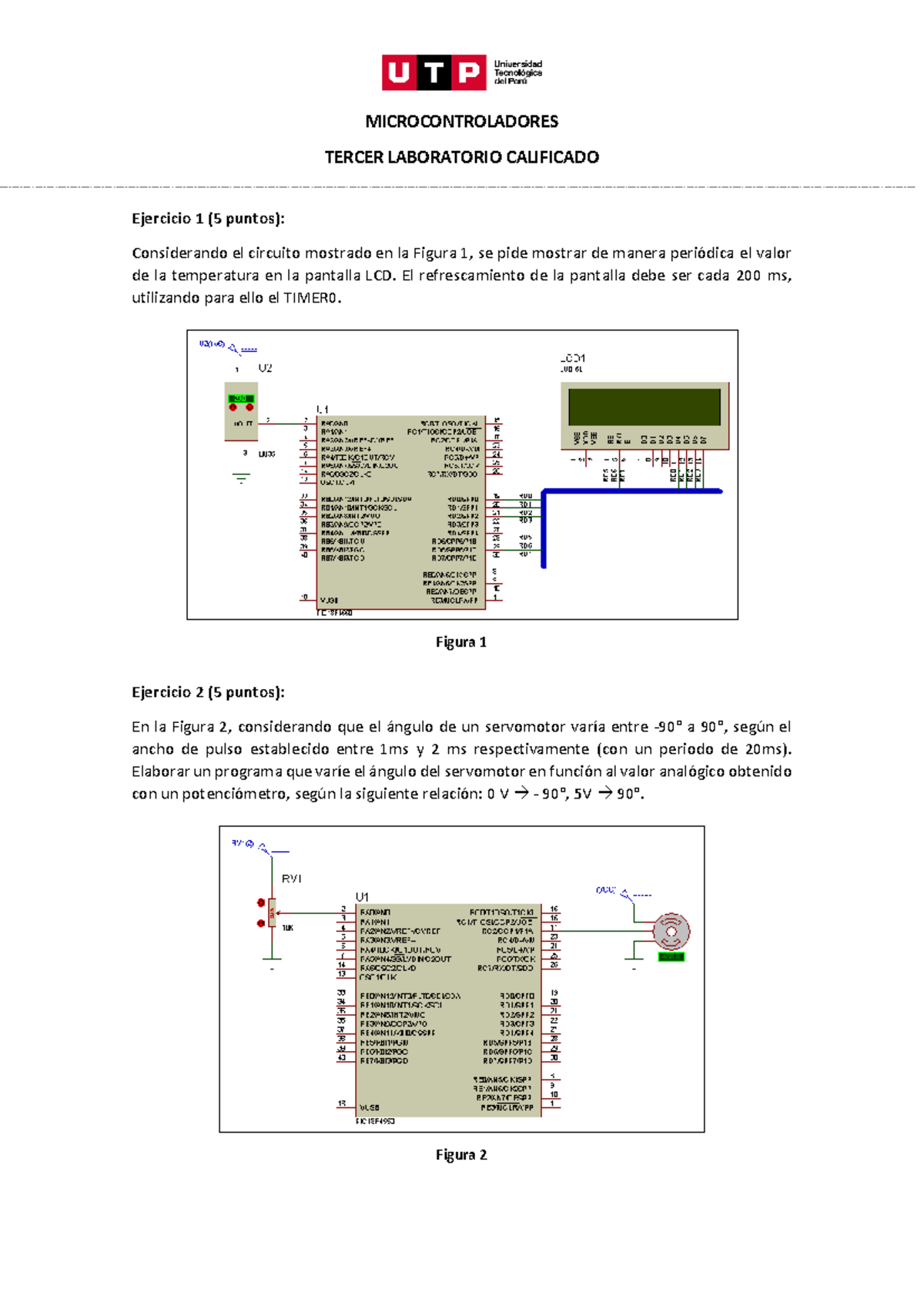 Tercer Laboratorio calificado 2024-1 - MICROCONTROLADORES TERCER ...
