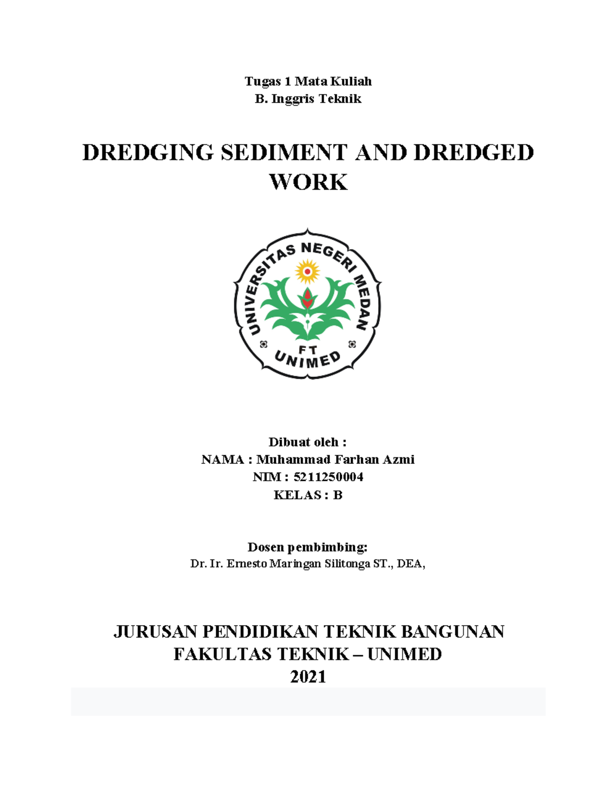 Mhd. farhan azmi. tr 1 bimtek - Tugas 1 Mata Kuliah B. Inggris Teknik ...
