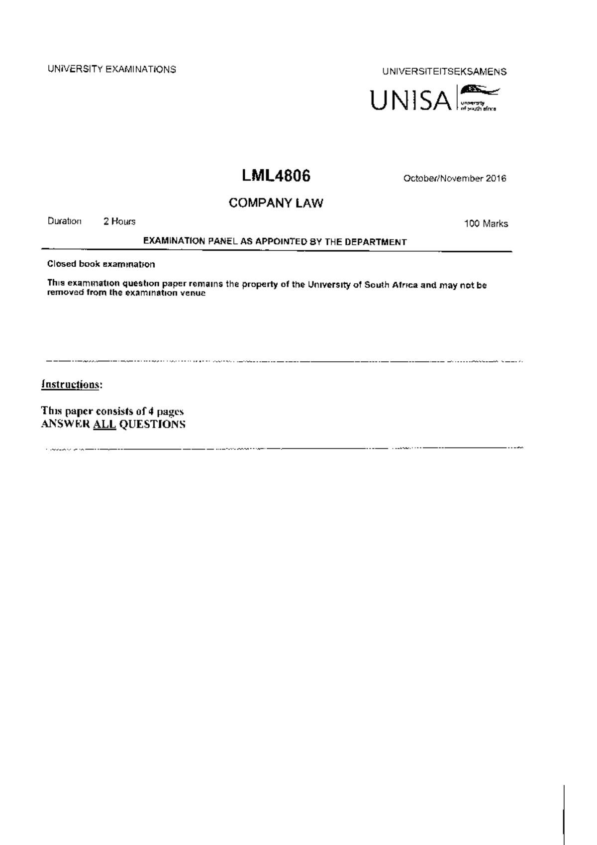 LML4806 2016 10 E 1 - LLB 98680 - Studocu