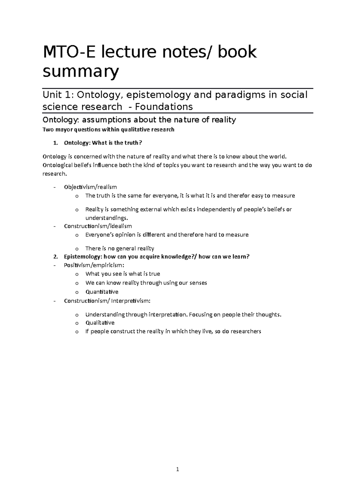 MTO-E summary book and lectures 2020-2021 - MTO-E lecture notes/ book ...