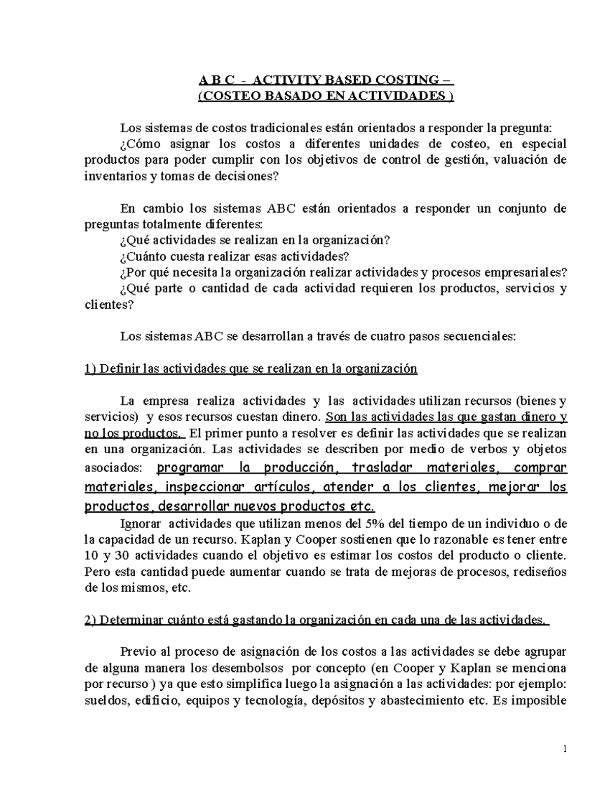 ABC - ABM - resumen sobre ese tema , para comprender mejor el tema - A ...