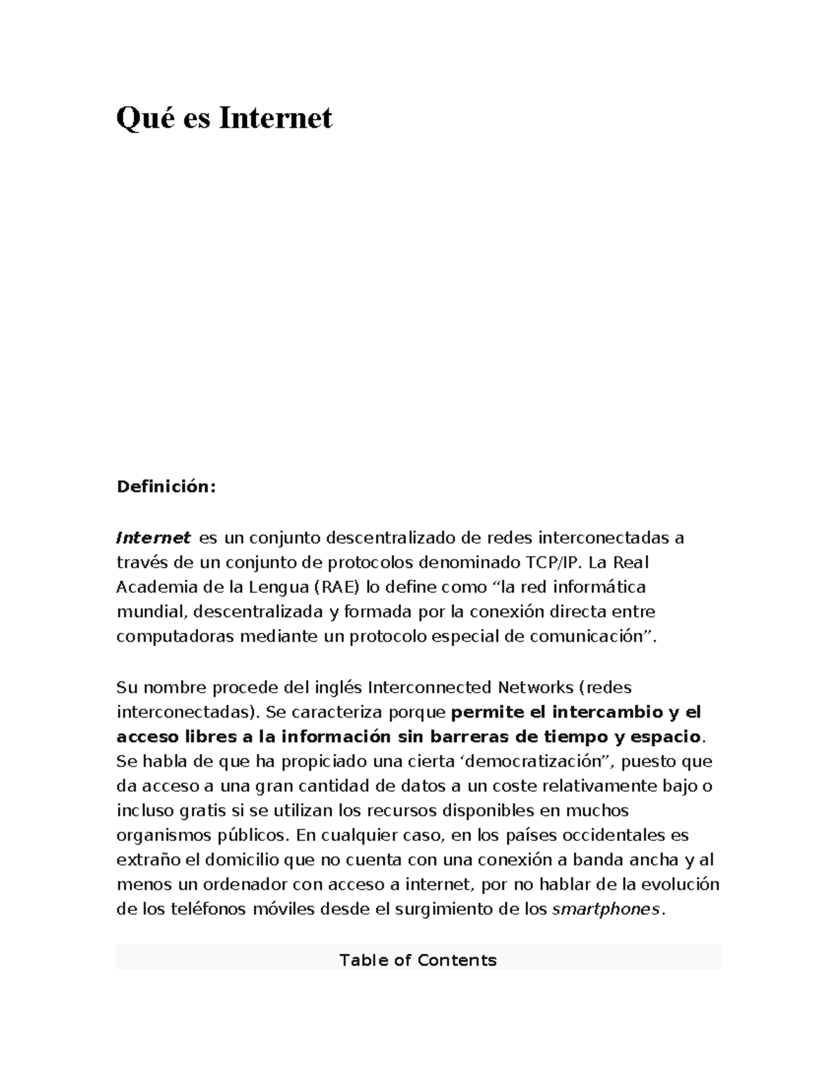 Qué es Internet - Qué es Internet Definición: Internet es un conjunto ...