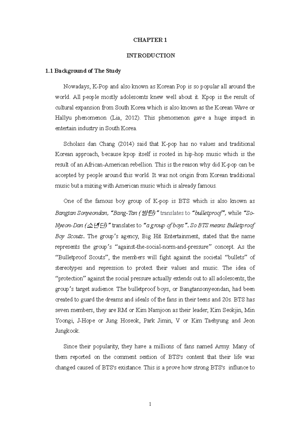 Prop - the whole mini research proposal - CHAPTER 1 INTRODUCTION 1 ...