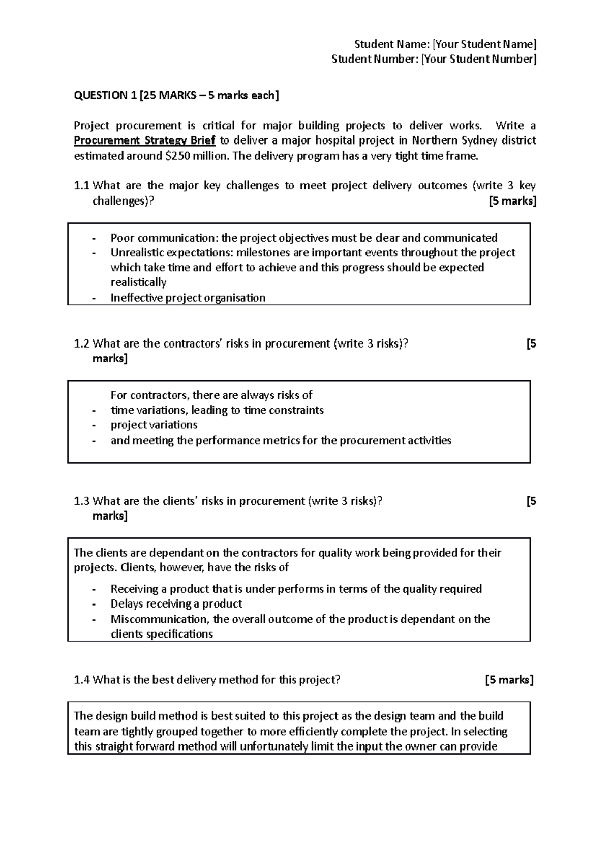300727 Project Management - final exam online V2 t - Student Number ...