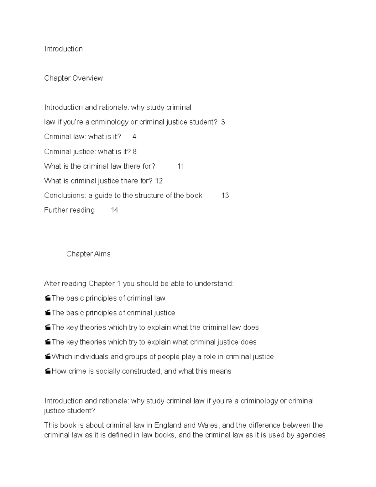 General principles of criminal law - Introduction Chapter Overview ...