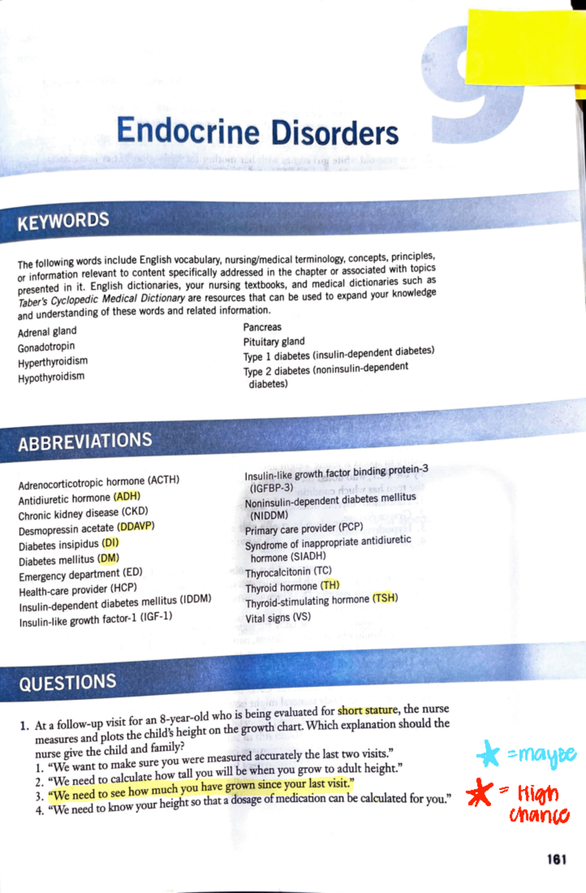 Endocrine success-1 - note - Endocrine Disorders KEYWORDS. · -;·:-'tf