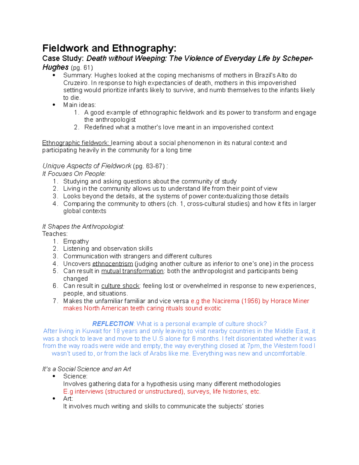 Fieldwork and Ethnography, pages 61-113 Anthropology Fieldwork Lecture ...