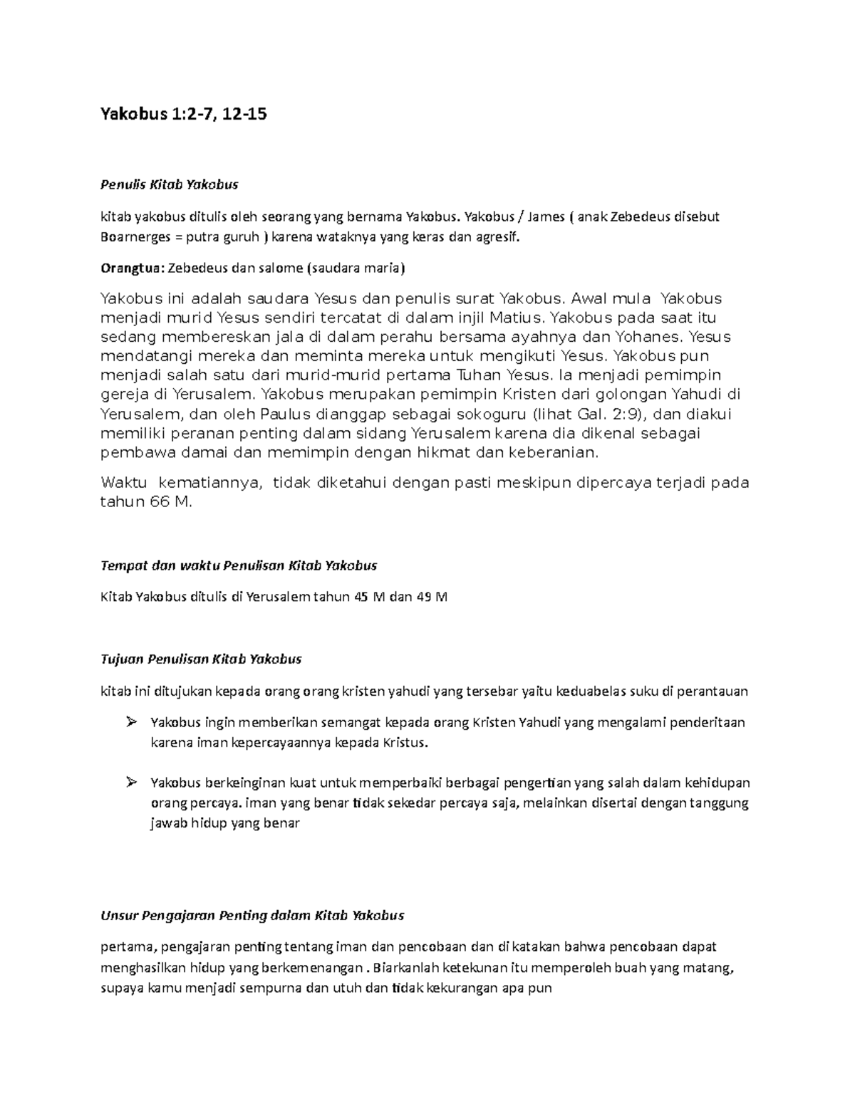 Memulai Hidup BARU - Yakobus 1:2-7, 12- Penulis Kitab Yakobus kitab ...