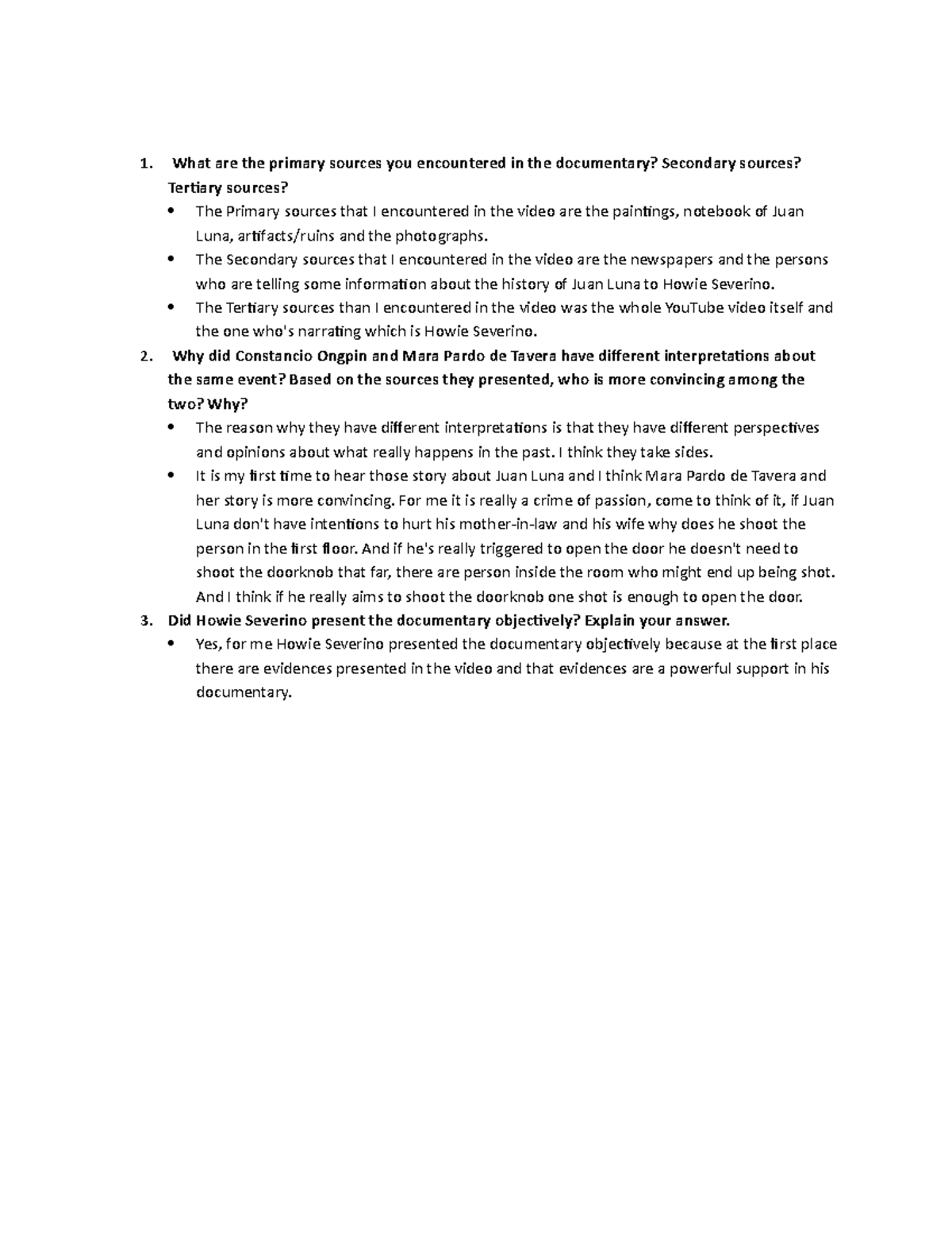 Rph3 - History - What are the primary sources you encountered in the ...