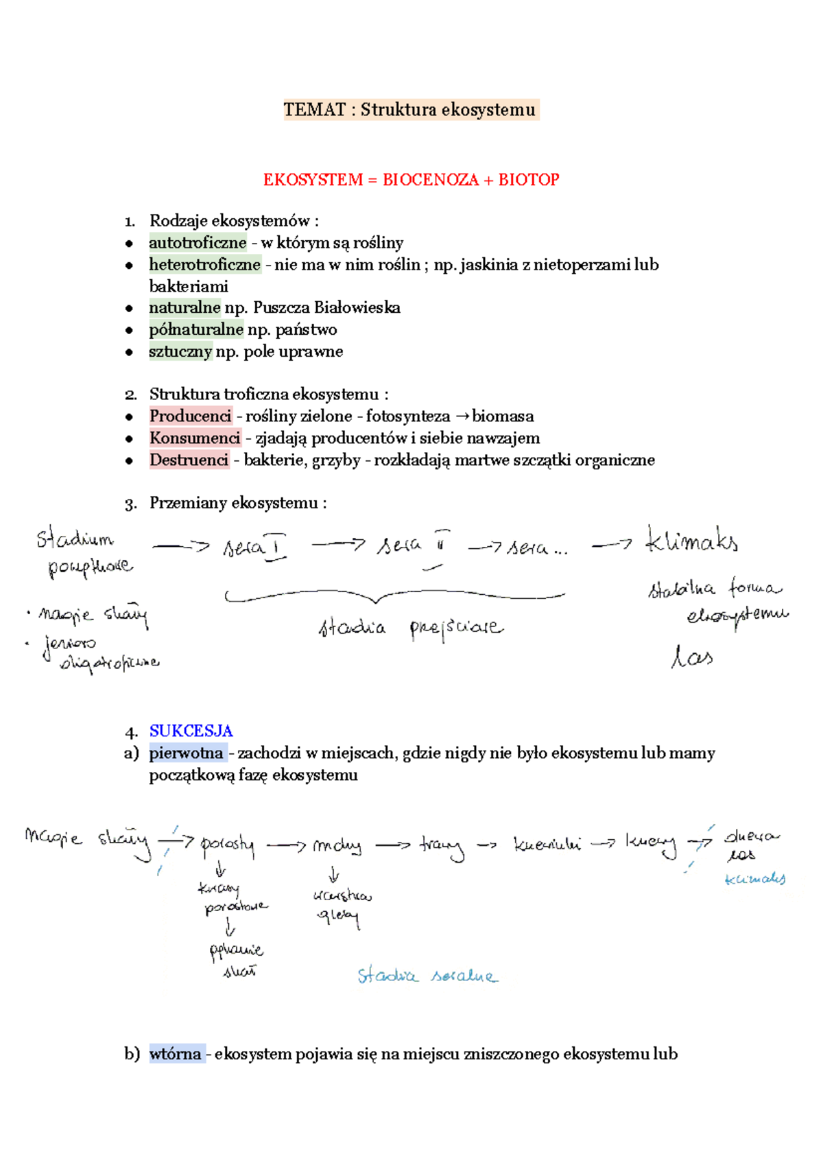 T5. Struktura ekosystemu - TEMAT : Struktura ekosystemu EKOSYSTEM ...