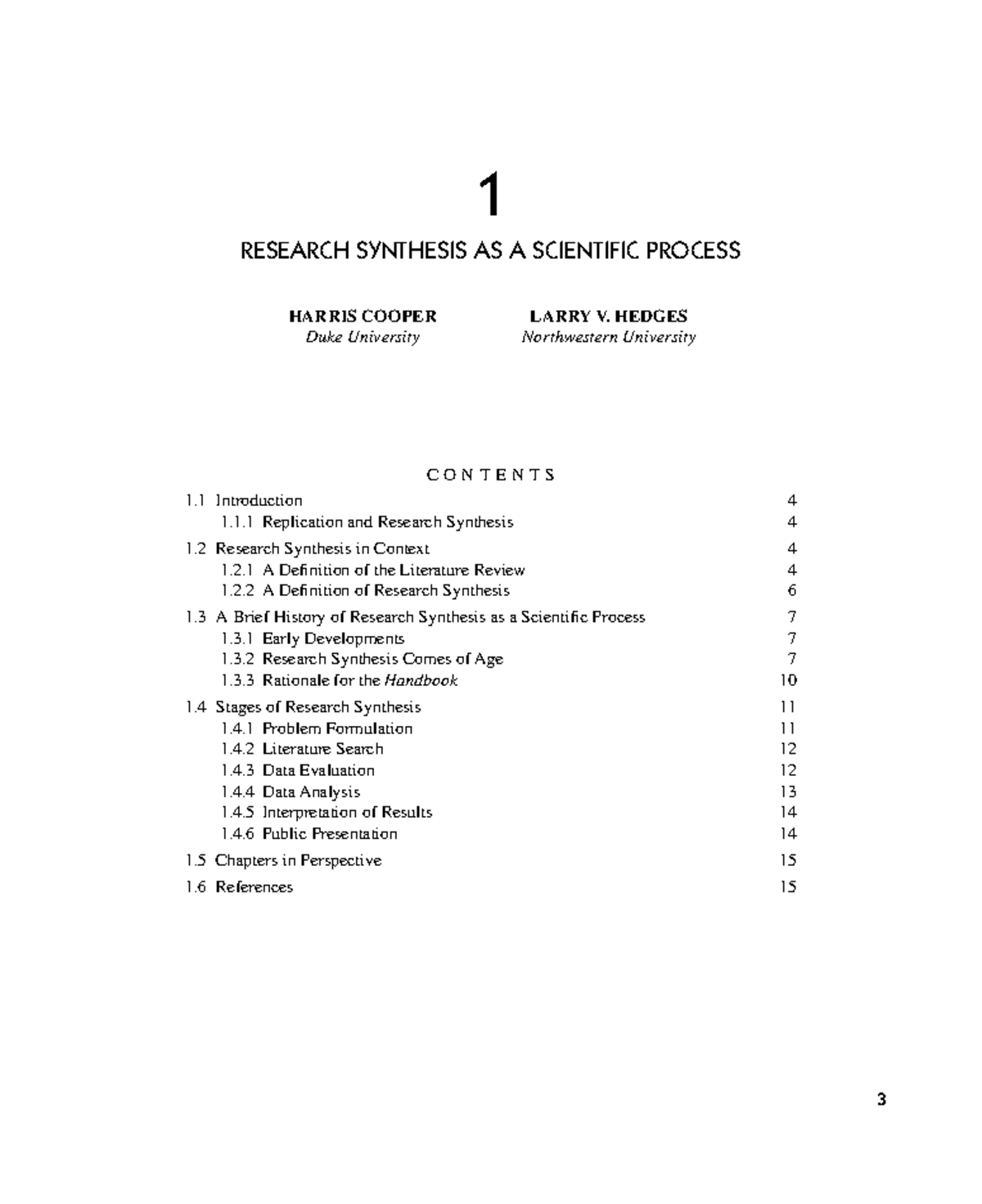 Cooper Hedges 2d Chap1 0 - RESEARCH SYNTHESIS AS A SCIENTIFIC PROCESS ...