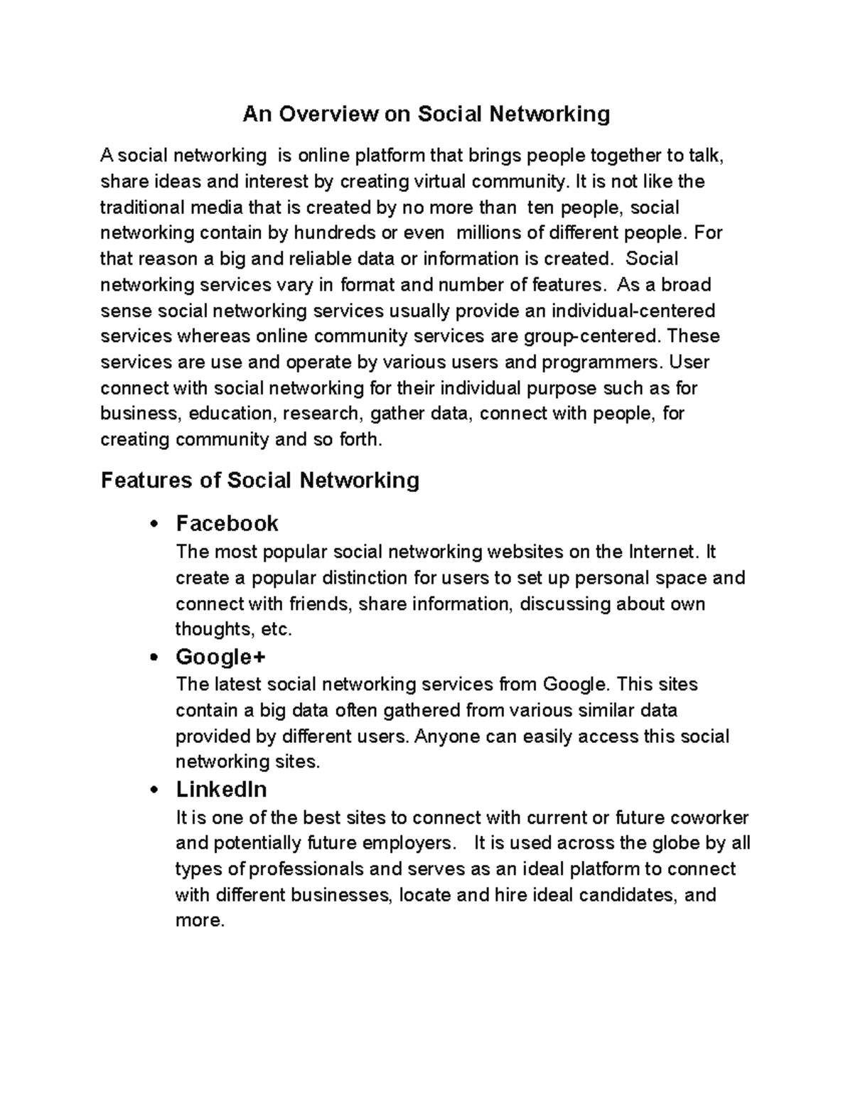 An Overview on Social Networking 2 - It is not like the traditional ...