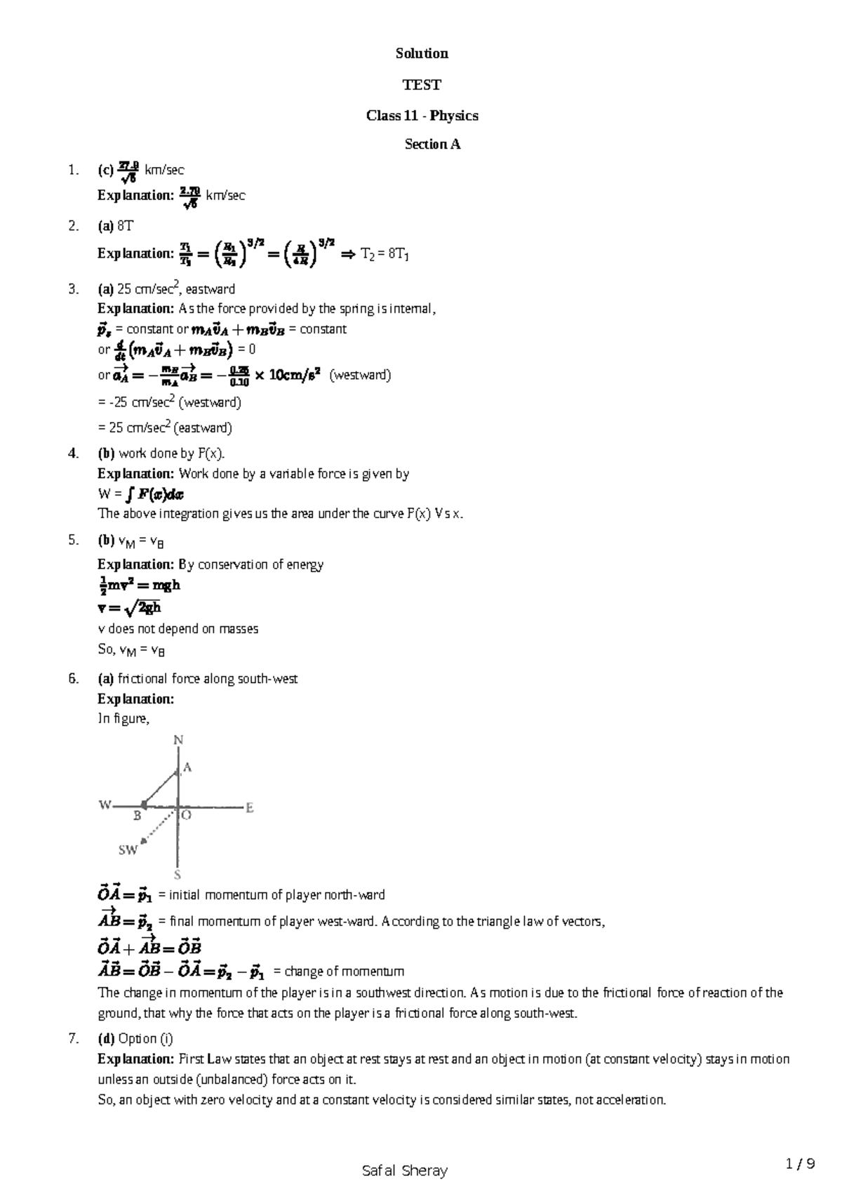 Solution-704840 - Jfjfjjf - Solution TEST Class 11 - Physics Section A ...
