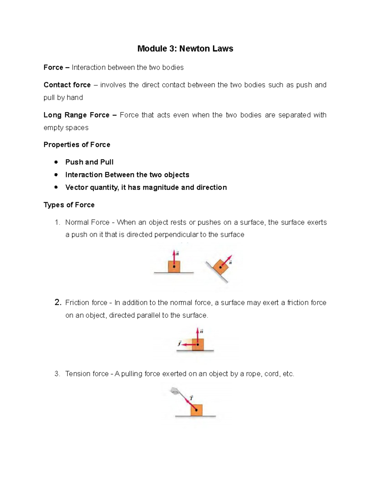 Module 3 - Newton Laws - College Physics 1 - PangSU - Studocu