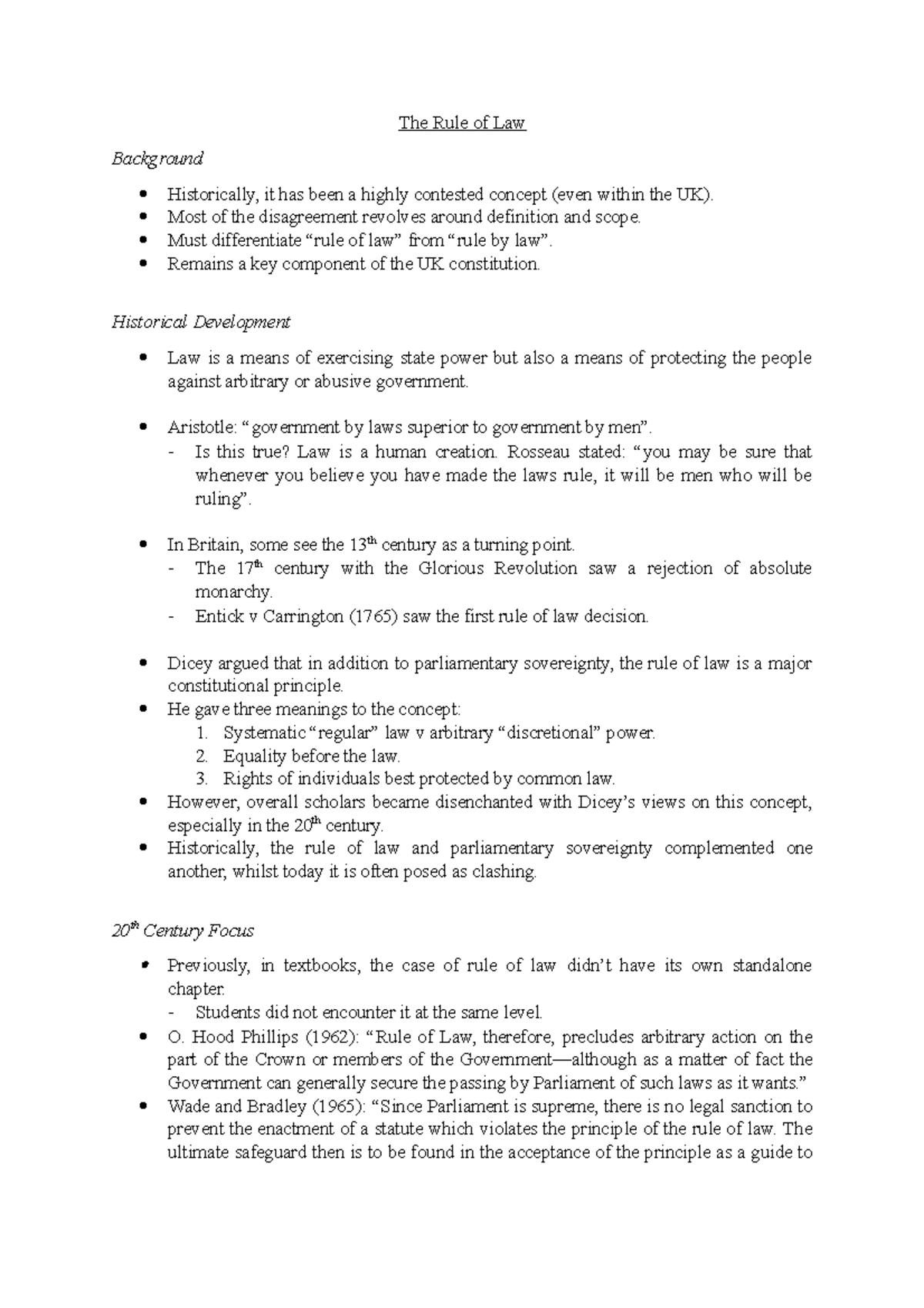 The Rule of Law - The Rule of Law Background Historically, it has been ...