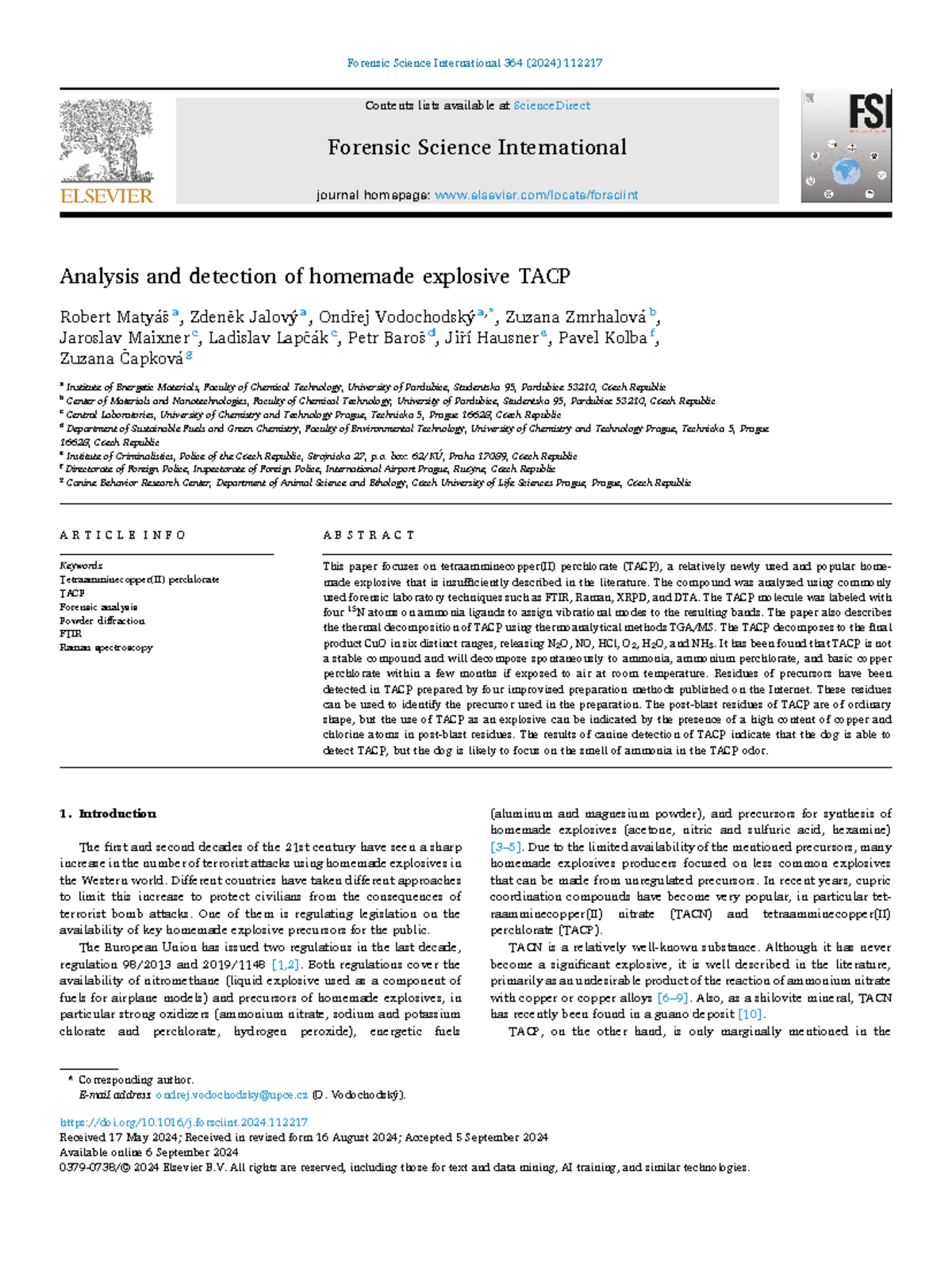 1-s2 - n/a - Analysis and detection of homemade explosive TACP Robert ...