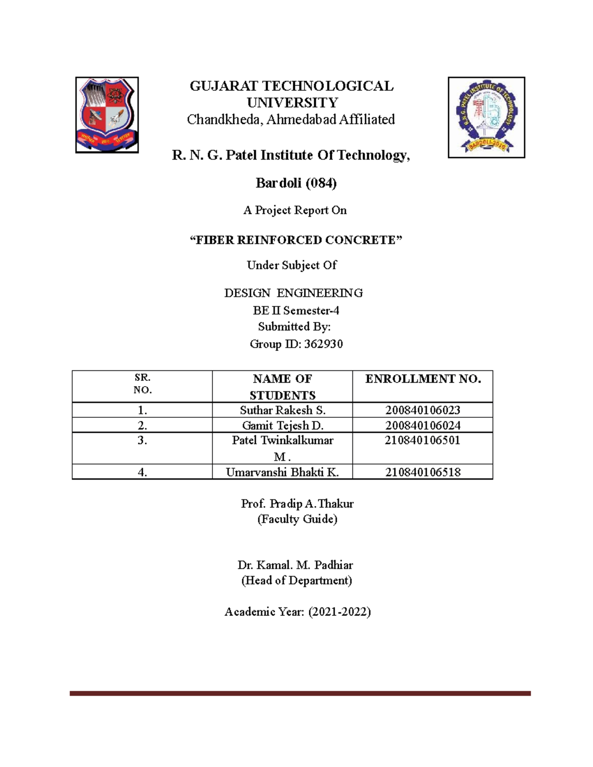 DE-12 final - DE project - GUJARAT TECHNOLOGICAL UNIVERSITY Chandkheda ...