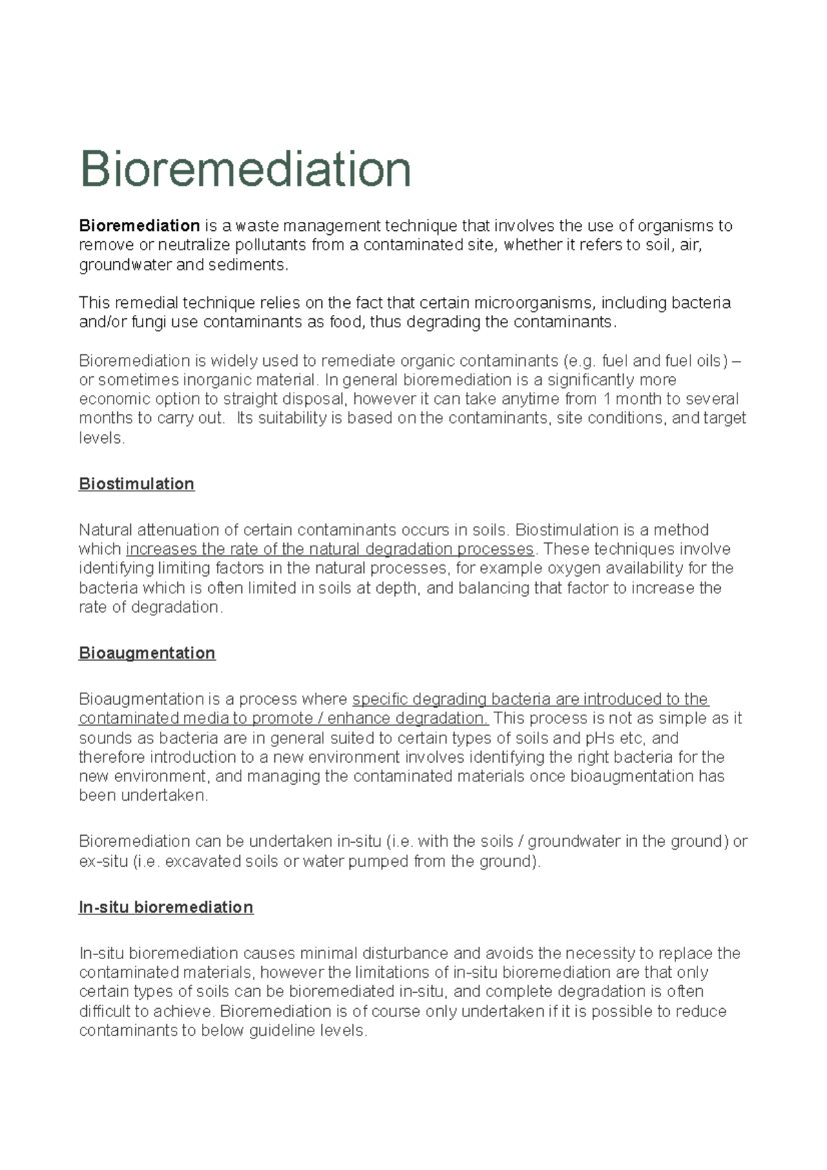 Bioremediation - AIR Bioremediation (EASY) - Bioremediation ...