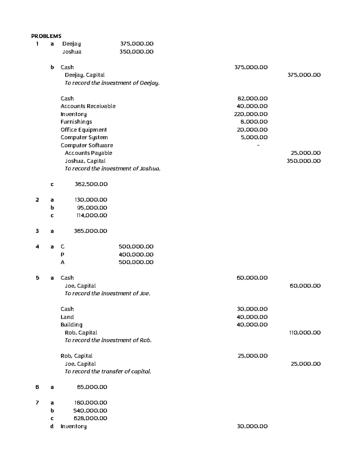 Chap-1 ast - chapter 1 of special transactions answers - PROBLEMS 1 a Deejay Joshua b Cash ...