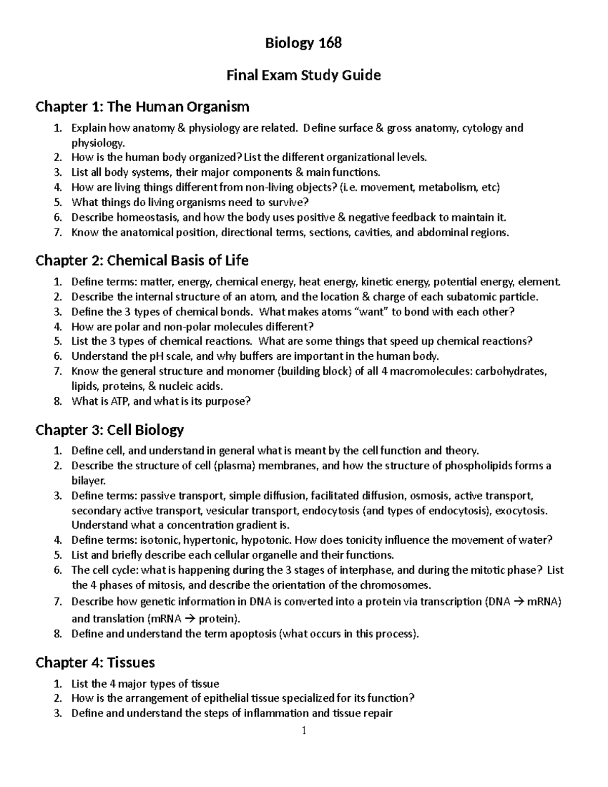 168 Final Exam Study Guide fa21 2 BIO 168 DCCC Studocu