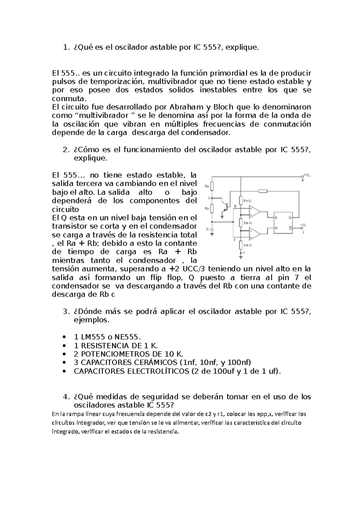 Foro - FORO - ¿Qué es el oscilador astable por IC 555?, explique. El ...