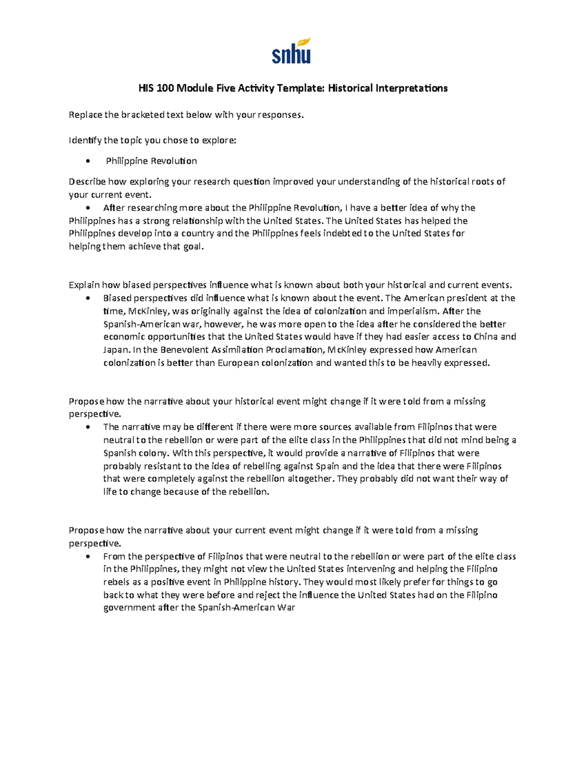 5-2 Historical Interpretations - HIS 100 Module Five AcƟvity Template ...