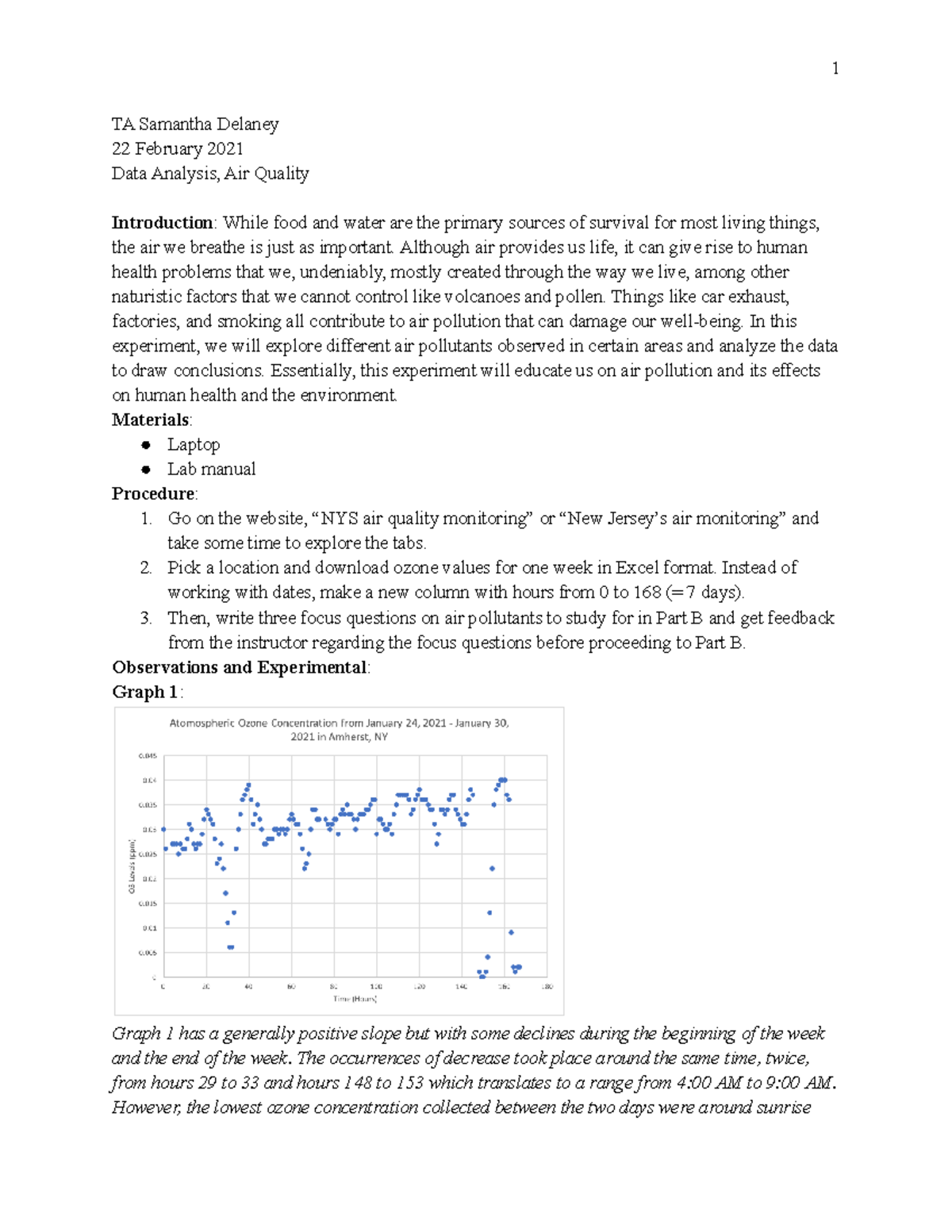 CHEM 106-06 LAB 3 - Lab report - TA Samantha Delaney 22 February 2021 ...