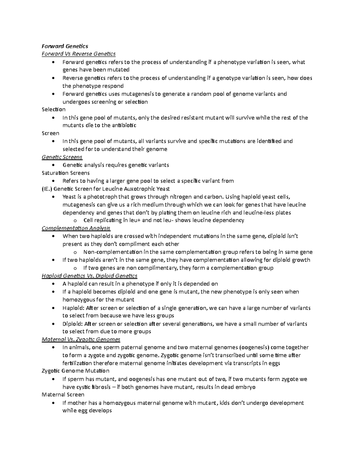 Genetics - Forward Gene+cs Forward Vs Reverse Gene/cs - Forward gene+cs ...