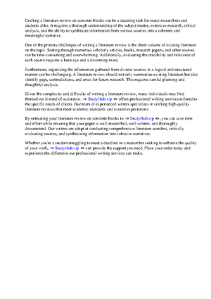 First Class Dissertation Literature Review - It involves a thorough ...