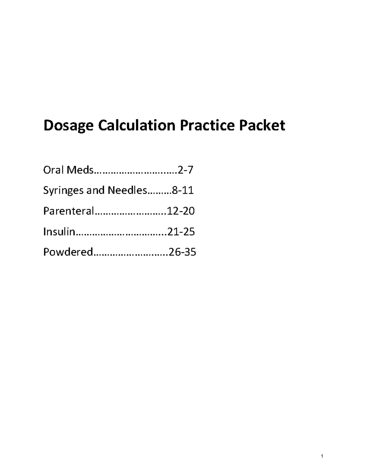 Dosage Calculation Practice Workbook - Dosage Calculation Practice ...