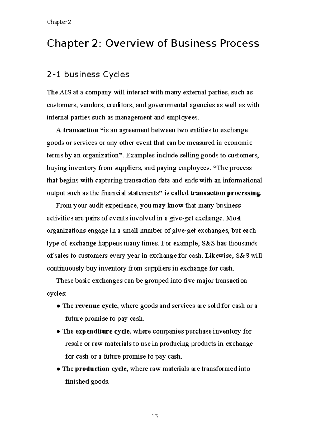 ais615 Accounting System Analysis and Design - Chapter 2: Overview of ...
