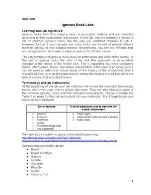 GEOL 1301 - Lab 06 - Geologic Time - Tagged - GEOL 1301 Name:____________________ Geologic Time ...