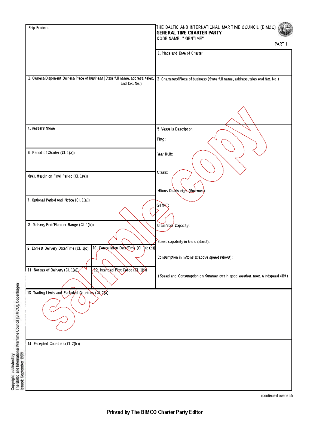 General TIME- Charter- Party - Ship Brokers THE BALTIC AND ...