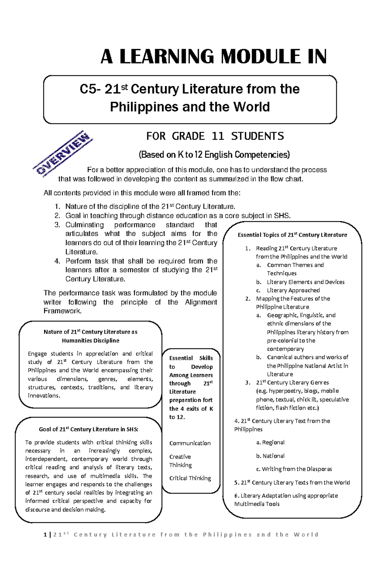 C5-Module 4th Quarter - A LEARNING MODULE IN FOR GRADE 11 STUDENTS ...